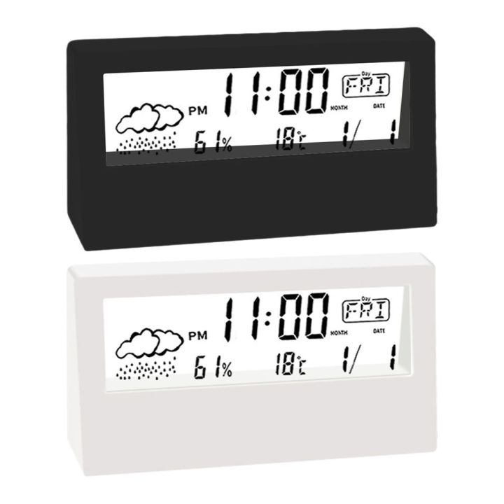 Transparent LED Large Screen Desktop Alarm Clock Simple Bedside ...