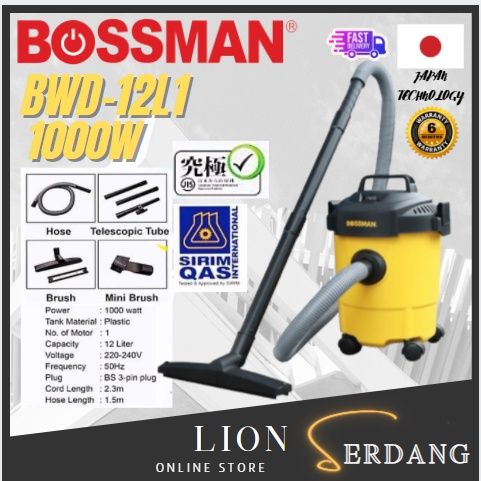BOSSMAN WET & DRY Vacuum Cleaner with Blower Function 12Litre 1000Watt ...