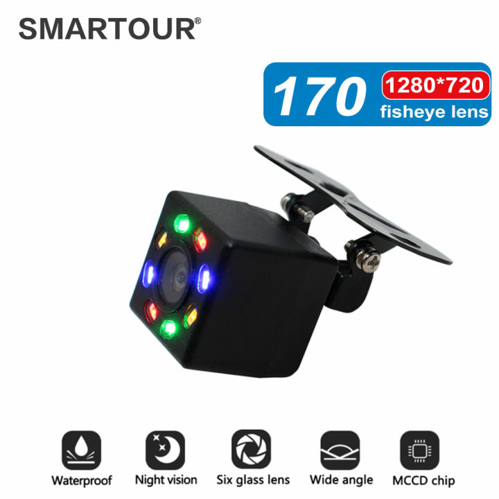 กล้องมองหลังรถยนต์ HD CCD เลนส์ Fisheye LED Night Vision กันน้ำสากล ...