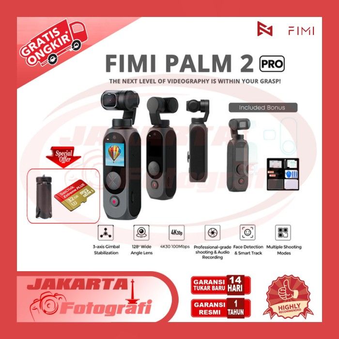 FIMI PALM 2 PRO 3-AXIS 4K 1/2" CMOS SENSOR GIMBAL POCKET CAMERA ...