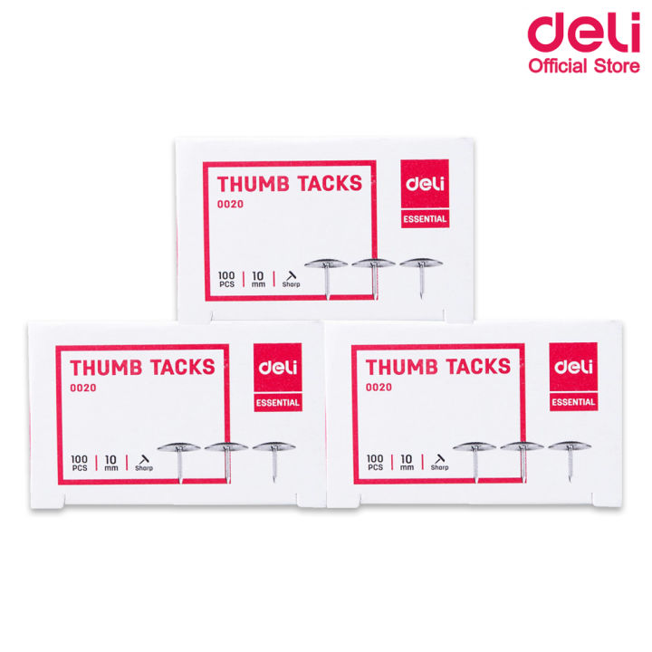 Deli หมุดเย็บกระดาษ 100 ตัว 10 mm แพ็ค 10 กล่อง Stapler 0020 หมุดปัก ...
