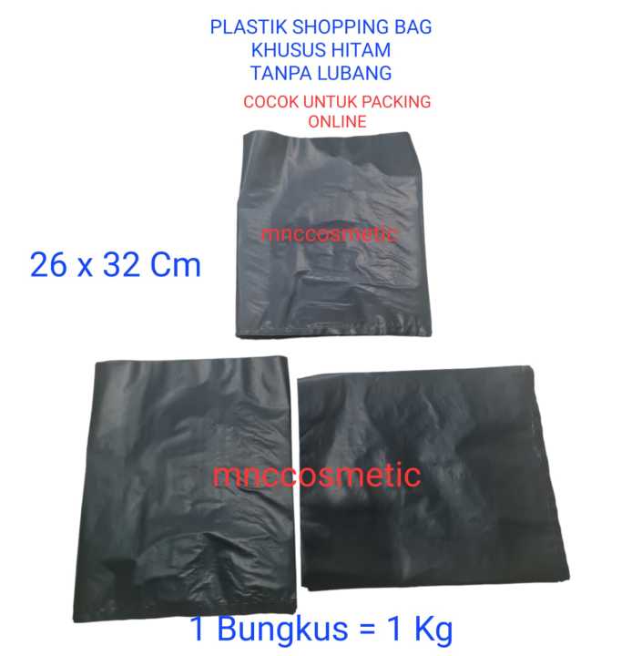 PLASTIK SHOPING BAG PACKING ONLINE HITAM ISI 1 KG 26 X 32 CM | Lazada ...