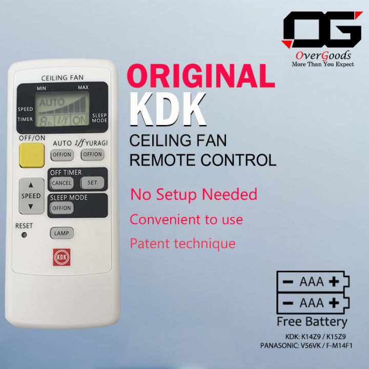 ORIGINAL REPLACEMENT KDK PANASONIC CEILING REMOTE CONTROL FOR V56VK ...