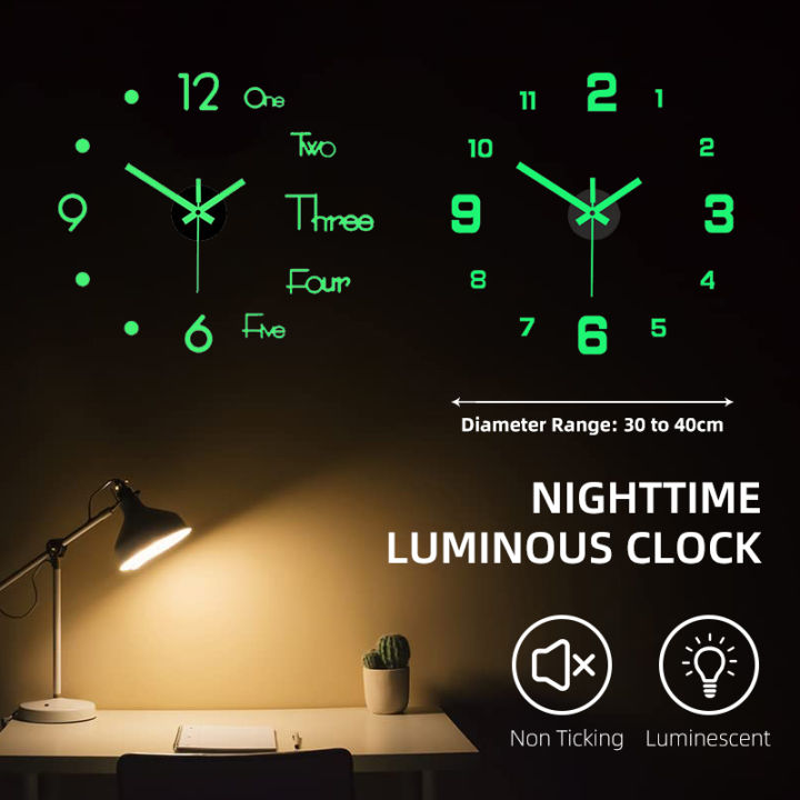 3D Wall Clock Minimalist Fashion Style Design Adhesive Sticker ...