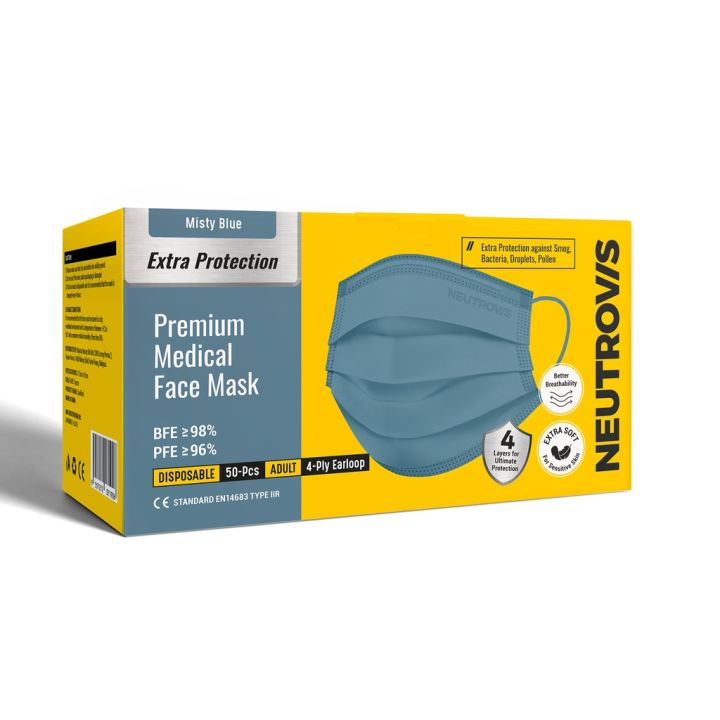 Neutrovis 4-Ply Earloop Premium Medical Face Mask / 3 Ply Kids Earloop ...