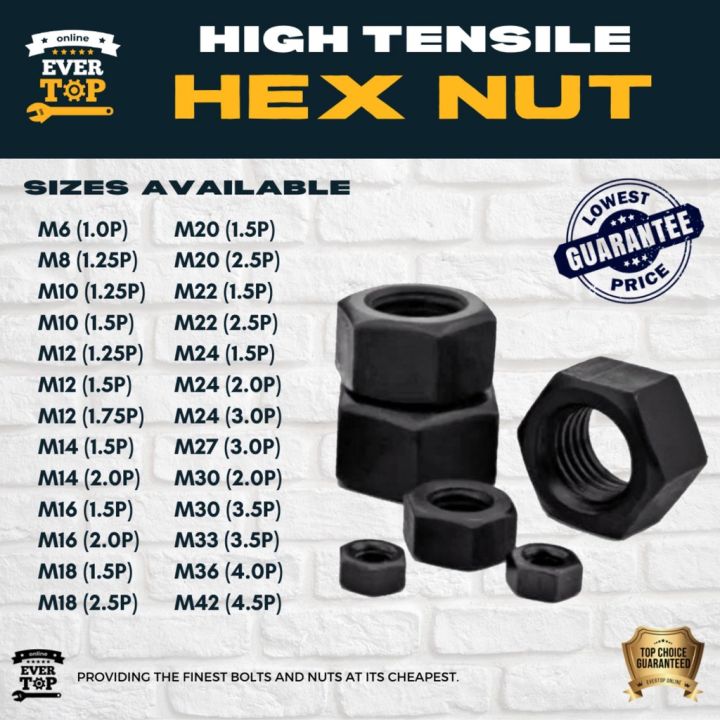 HIGH TENSILE HEX NUT | BLACK OXIDE FINISH HI-TENSILE | HEXAGONAL NUT ...