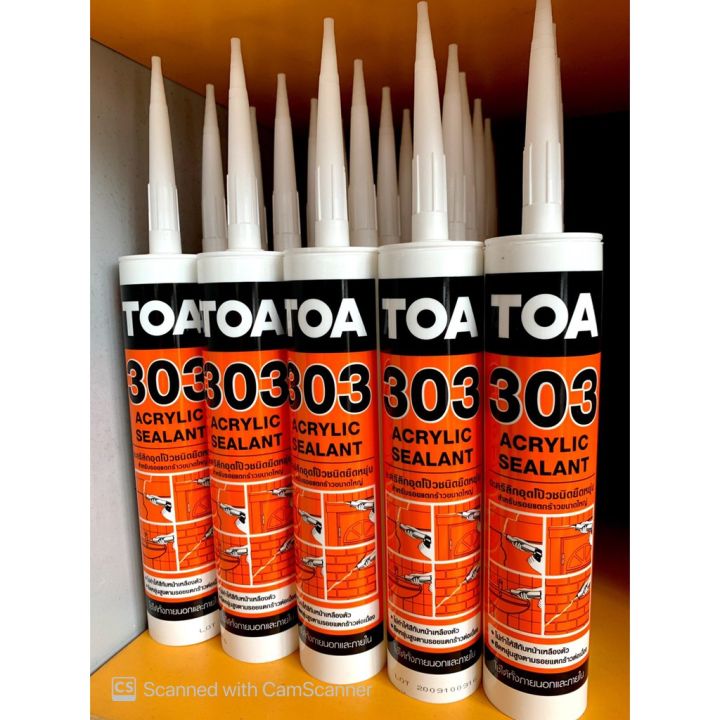 TOA ACRYLIC SEALANT ทีโอเอ 303 อะครีลิคอุดโป๊ว แดปTOA 280 มล. | Lazada.co.th