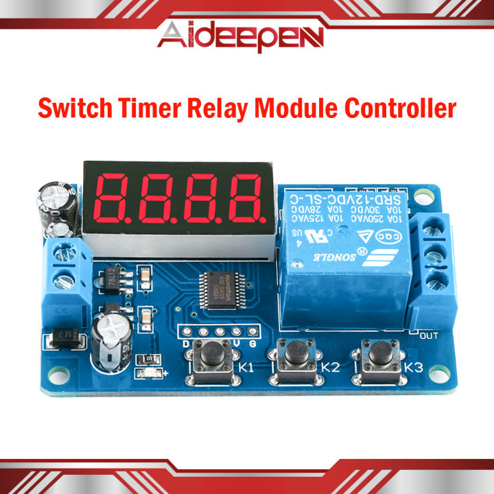 Original Aideepen switch timer relay module controller 12v dc delay relay timer switch 5V 12V ...