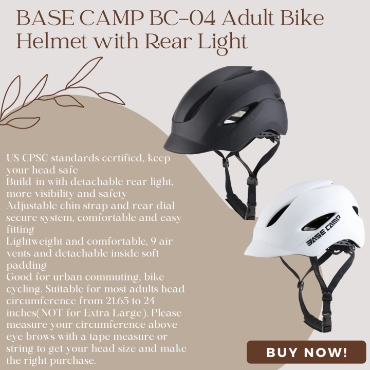 Bikestore BASE CAMP BC-04 Adult Bike Helmet with Rear Light | Lazada PH