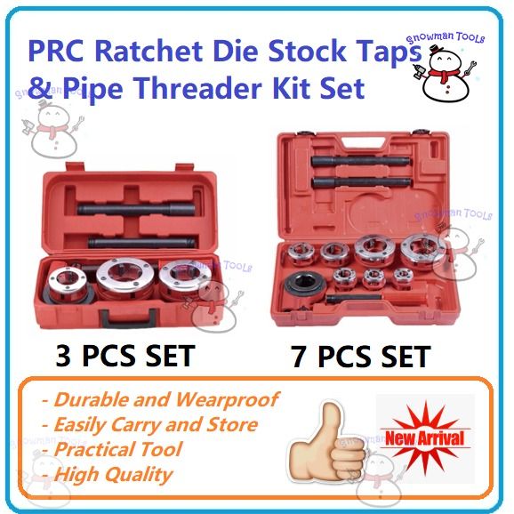 PRC RATCHET DIE STOCK TAPS AND DIES SET TAP DIE THREAD BOLT SCREW PIPE ...