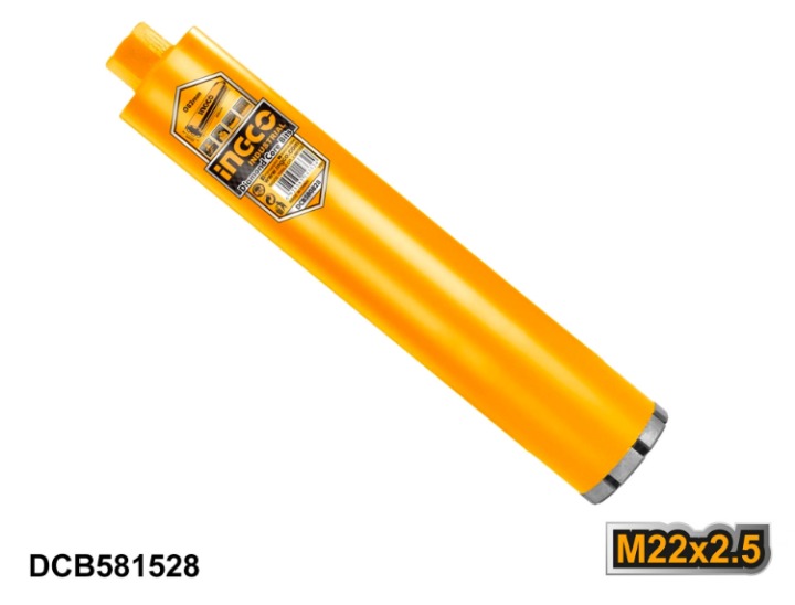 Ingco Industrial Diamond Core Bit Wet and Dry M22 x 2.5 152mm DCB581528 ...