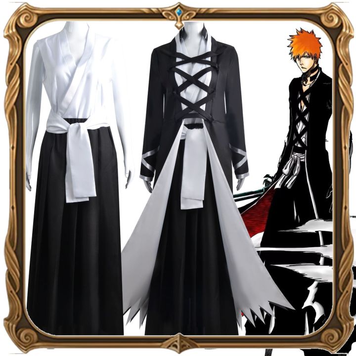 【COSER 77】 Bleach Kurosaki Ichigo มัจจุราชคอสเพลย์เสื้อผ้า Kurosaki ...