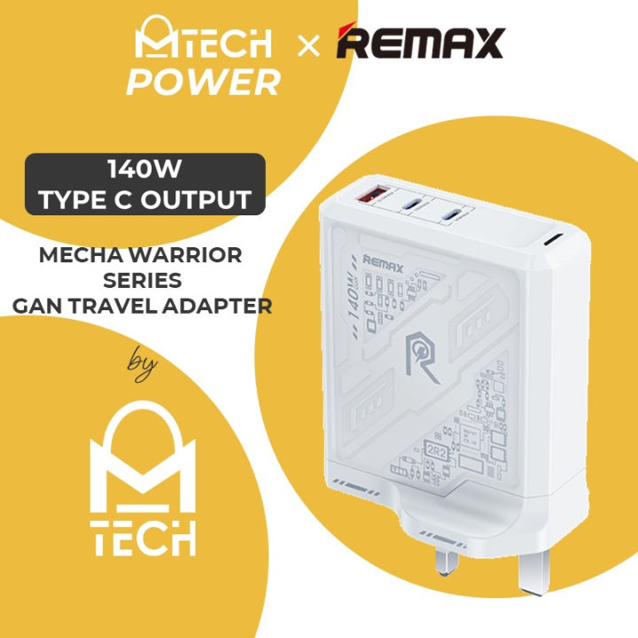MTech Power REMAX RP-U106 Mecha Warrior Series 140W 2C+1A GaN Charger ...
