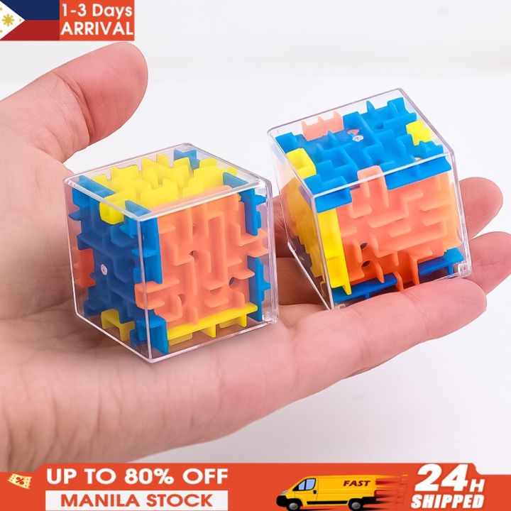 [MORLY] Transparent Cube Beads Toy Kids hand-brain exercise Mini Six ...