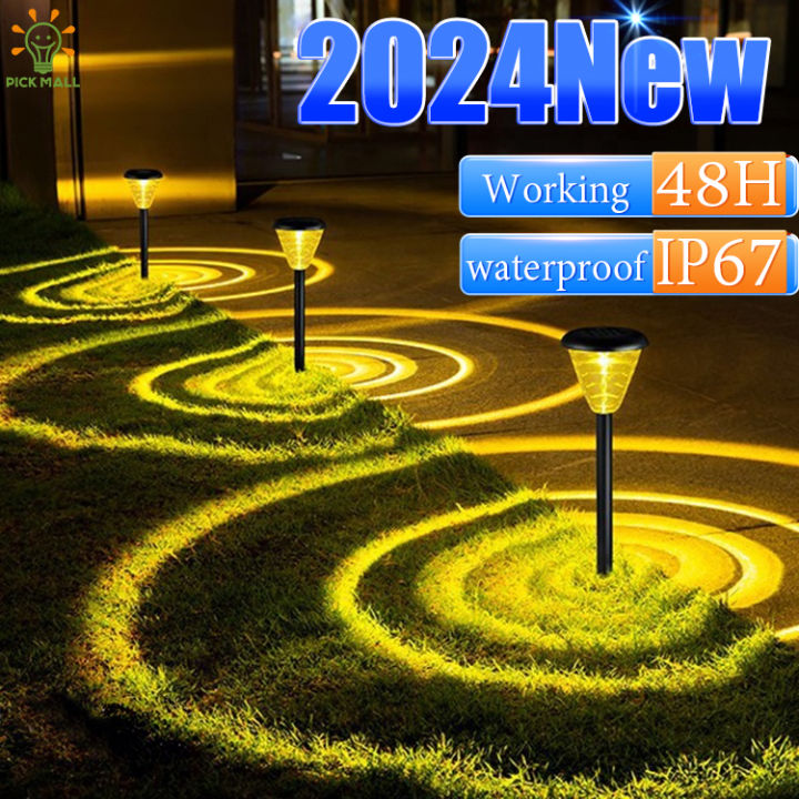 Solar Garden Lawn light ground mounted lamp warm white LED Outdoor ...