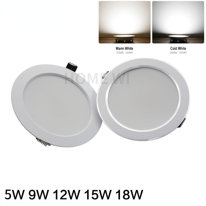 5W 9W 12W 15W 18W ไฟดาวน์ไลท์ LED จุด AC 220V 240V กันน้ำห้องครัวหลอดไฟสีขาวสีขาวเย็นอุ่นปิดภาค ...