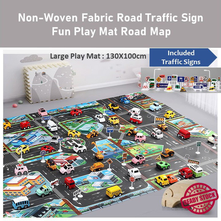 Traffic Road Mat For Kids Non-Woven Fabric Play Mat Traffic Sign ...
