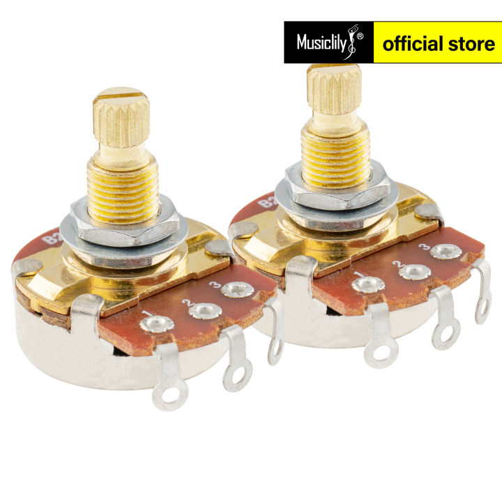 Musiclily Pro B25K Brass Shaft Metric Coarse 18-Spline Split Shaft Pots ...