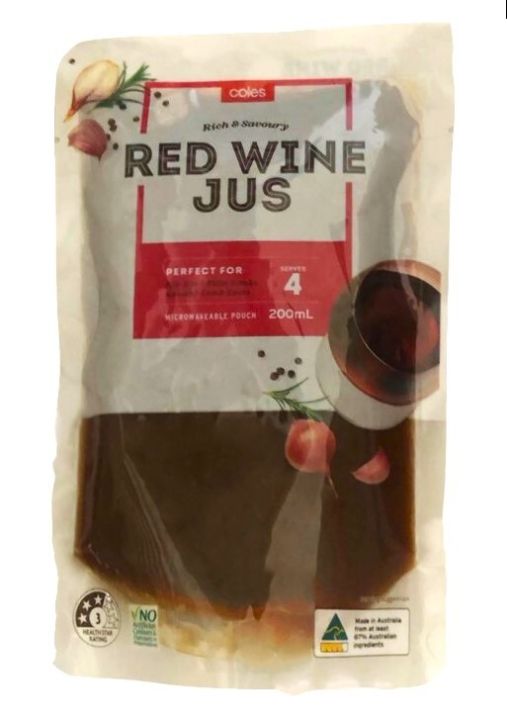 ON SALE:Coles Red Wine Jus Sauce - Heat&Eat From Australia (200ml ...