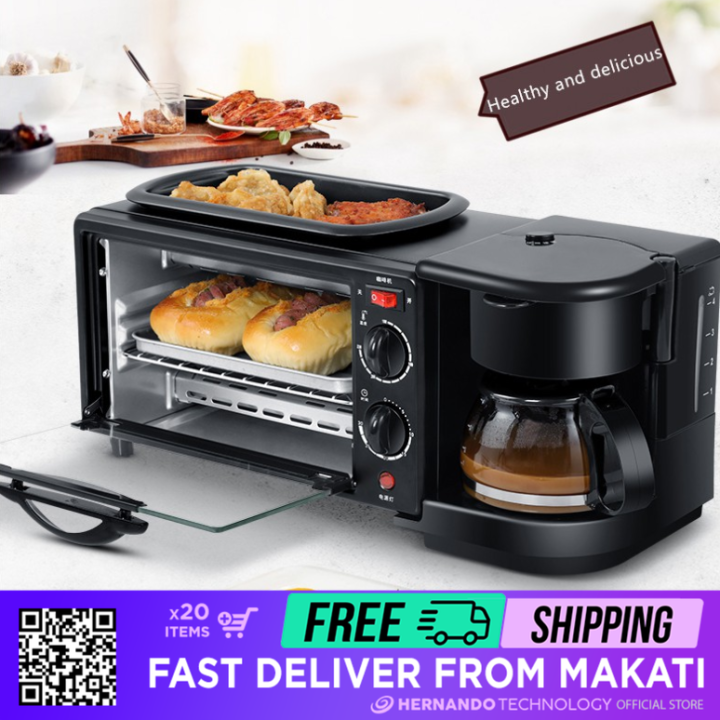 3 in 1 Desktop Multi-purpose Oven Coffee Oven Frying Pan, Home Toaster ...