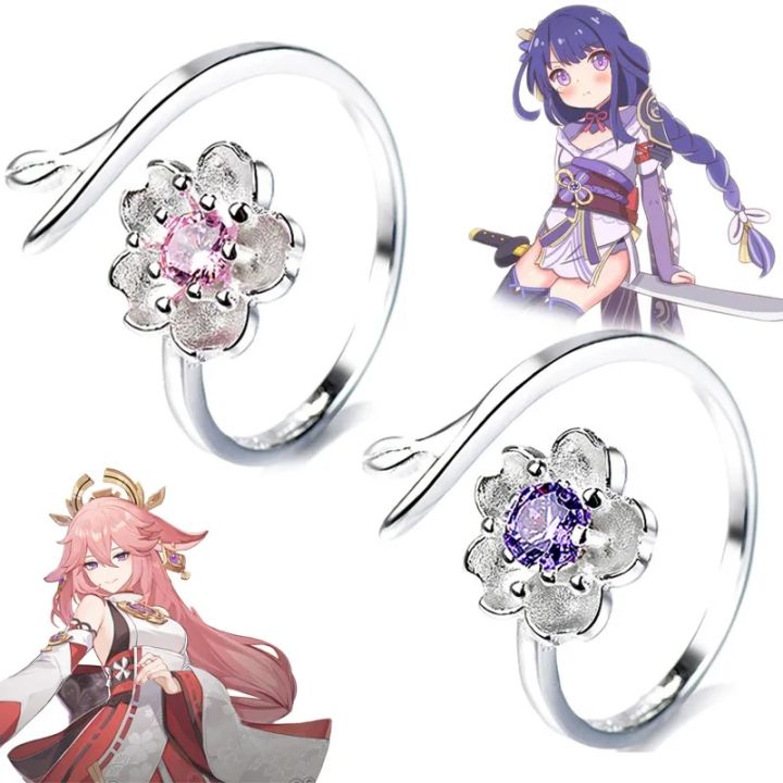 Game Genshin Impact Rings Yae Miko Beelzebul Raiden Shogun Adjustable ...