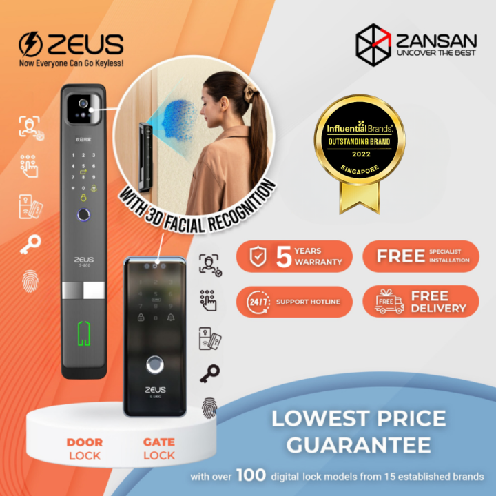 [Sync Digital Lock] Zeus S-800 Fire Rated Face Recognition Door Lock ...