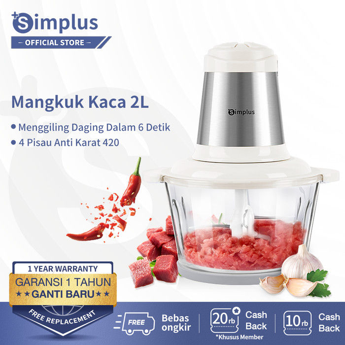 Readyy Simplus Blender Daging 300W Chopper 2L Food Chopper Meat Grinder ...