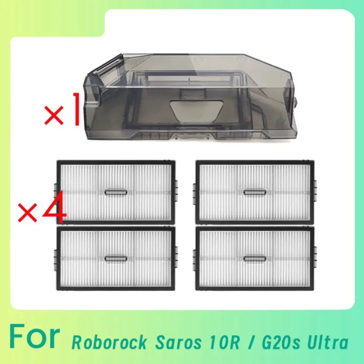 (RVJO) Complete Dustbin Replacement with 4 Filters for Saros 10R / G20S Ultra Robot Vacuum ...