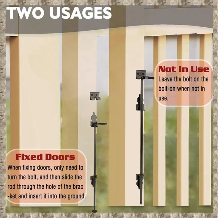 18inch Cane Bolt Heavy Duty Gate Drop Rod, Hardware Ground Gate Stopper ...
