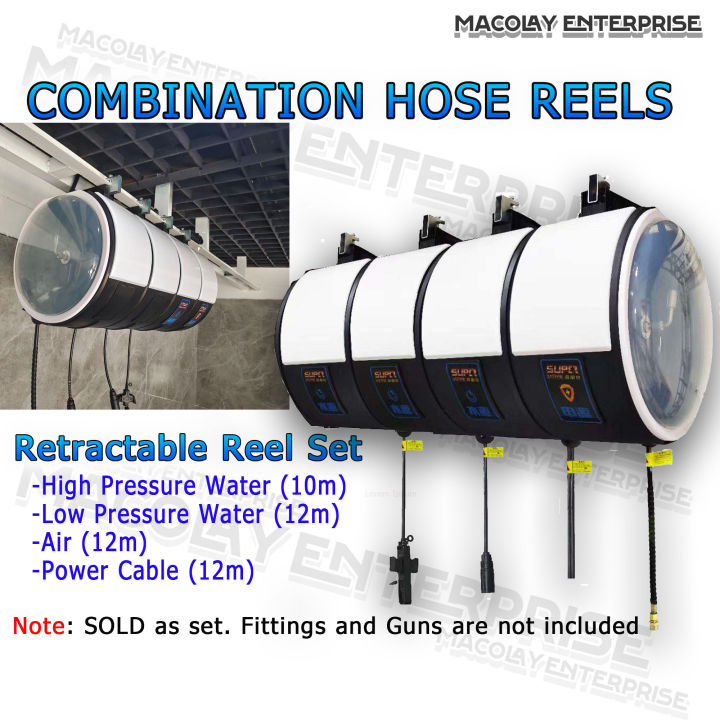 SCARCITY Retractable Combination Hose Reel set 4 reels in one - Ceiling ...
