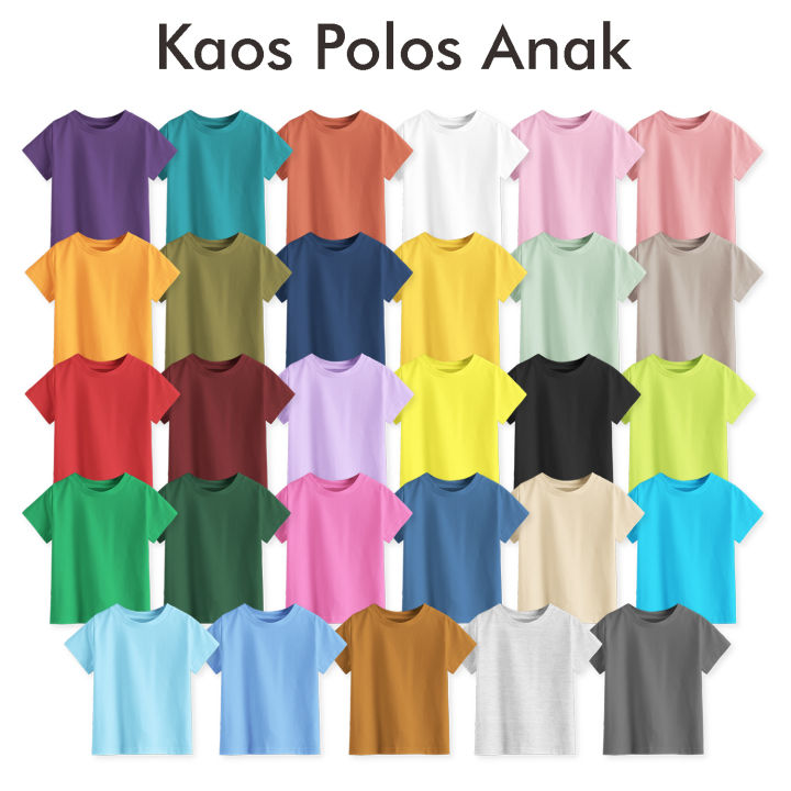Kaos Polos Anak Lengan Pendek Cotton Combed 30s Baju Kaos Kids Umur 1-10 Tahun Warna Green Mint ...