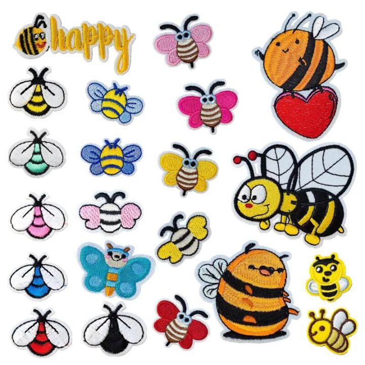Sticker ủi nhiệt thêu logo hình con ong chăm chỉ - Miếng dán ủi trang ...