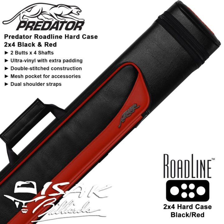Predator Roadline 2x4 Hard Cue Case | Black & Red Tas Stick Billiard ...
