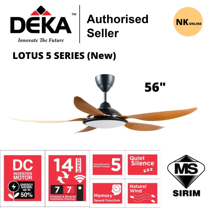 Deka Lotus 5 Series 56” DC MOTOR 7 Speed Remote Control DC Motor ...