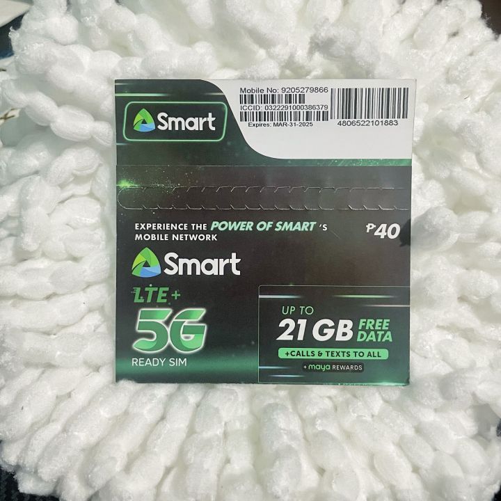 Smart 5G Sim With 21GB Free Data | Lazada PH