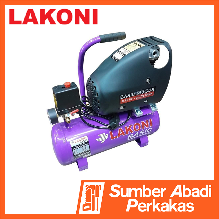 LAKONI BASIC 550SDS Mesin Kompresor Pompa Angin 3/4 HP 9 Liter ...