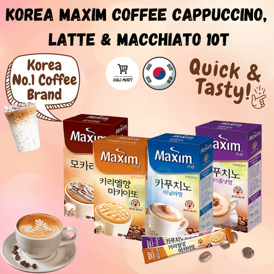 Korea Maxim Coffee - Cappuccino Vanilla / Cappuccino Hazelnut / Caramel ...