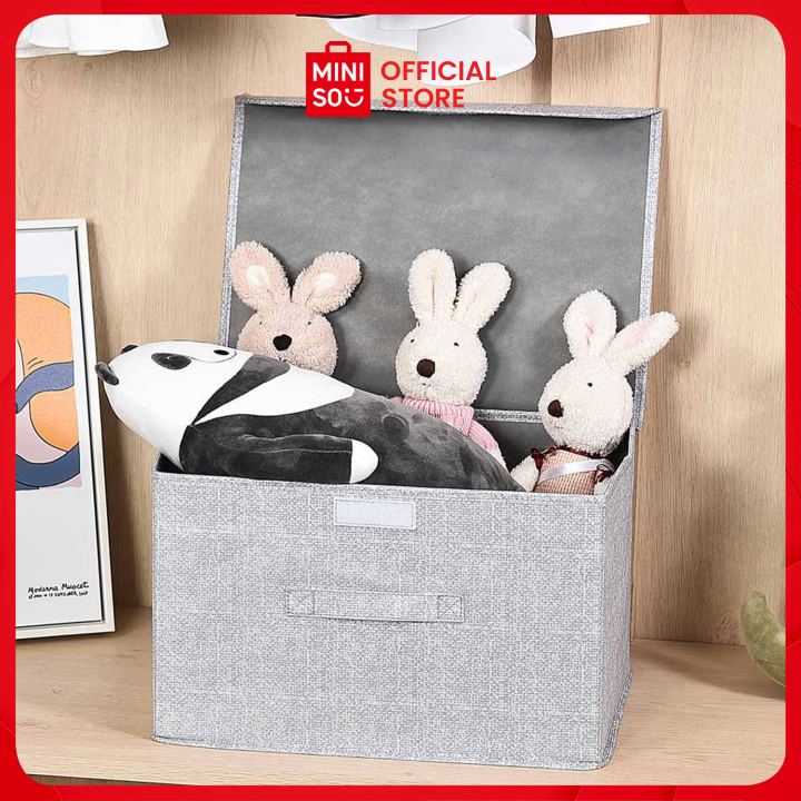MINISO Gray Series Storage Box with Lid (Large) | Lazada PH