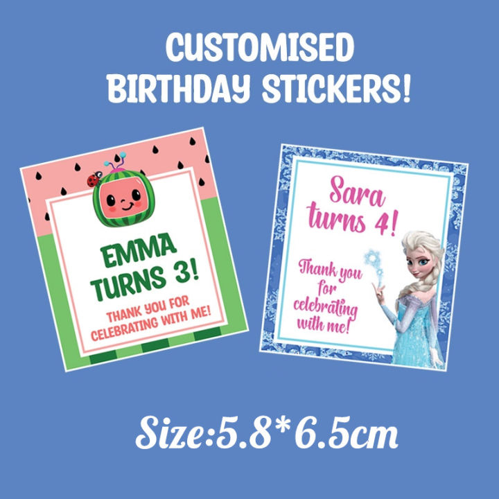 40 PCS Customised Birthday Stickers, Custom Stickers with Name, Goodie ...