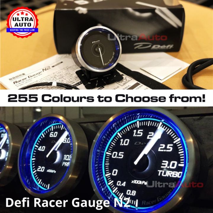 (Defi Racer Gauge N2)60MM Blue 255 Mechanical Meter Gauge Water Oil ...