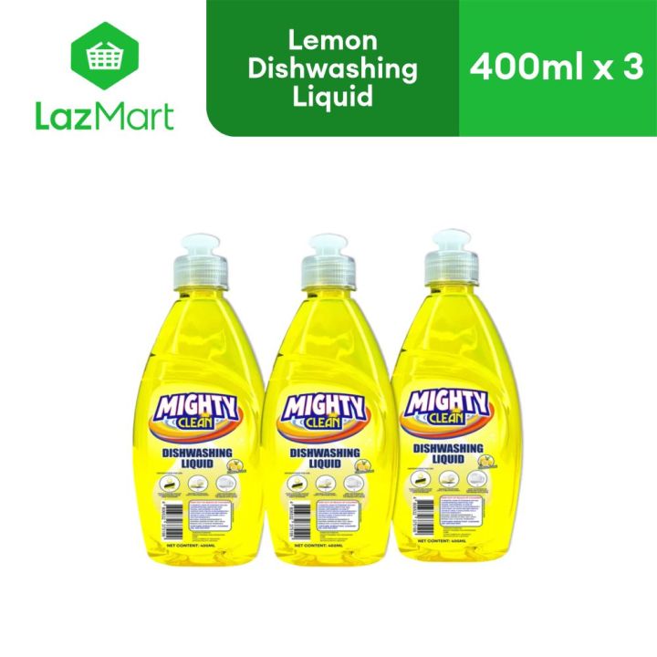 Mighty Clean Dishwashing Liquid Lemon Yellow 400ml x 3pcs Bundle Pack ...