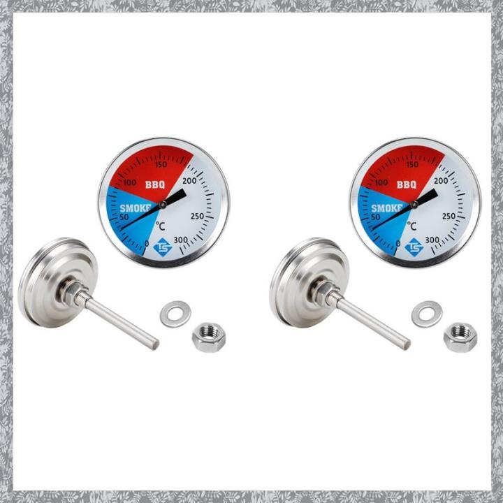 (TCRD) 2X 300 Celsius 2 Inch Stainless Steel Barbecue BBQ Smoker Grill ...