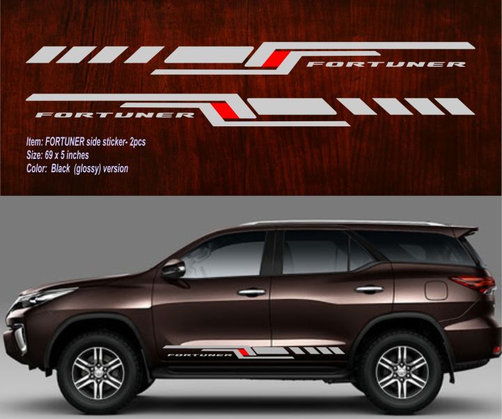 Toyota FORTUNER body sticker (NVBA01,grey/silver version) - 1set ...