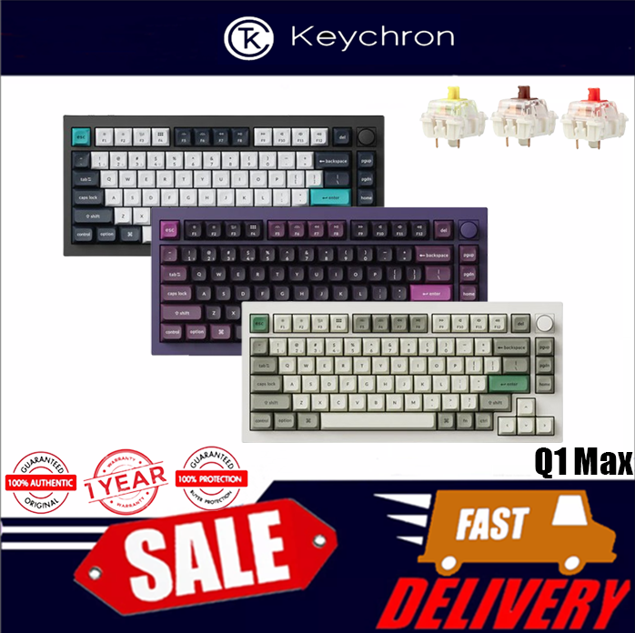 Keychron Q1 Max QMK/VIA Wireless Game Custom Mechanical Keyboard ...