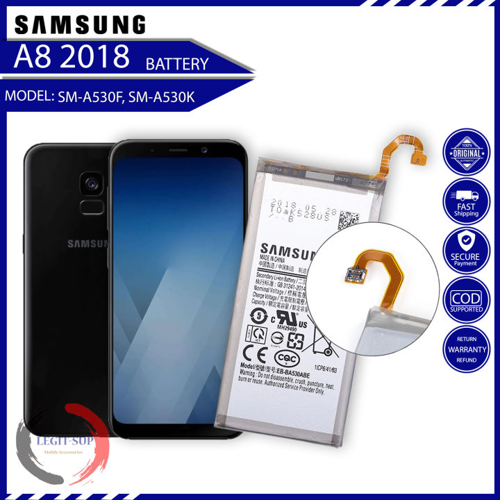 Samsung Galaxy A8 2018 Battery A530 SM-A530F Model: EB-BA530ABE 3000mAh ...