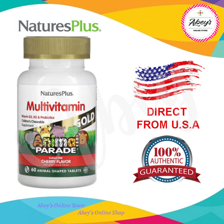 NaturesPlus, Animal Parade Gold, Children's Chewable Multivitamin ...