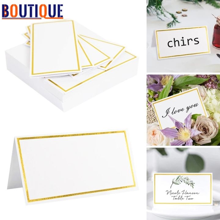 50PCS Wedding Tabletop Name Cards Banquet Reserved Seating Blank Card ...