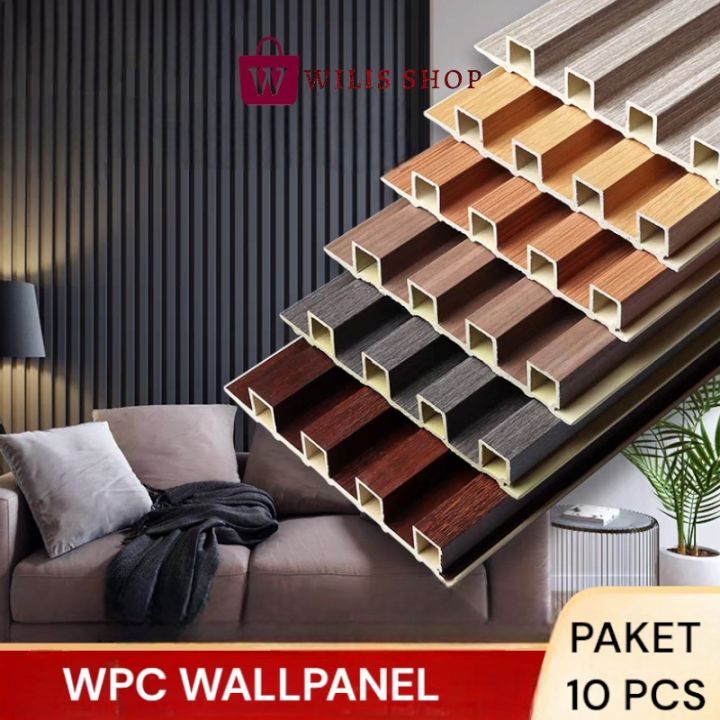 [PAKET 10 PCS] 2,9M Wood Panel WPC / Wall Panel PVC / Kisi Kisi Kayu ...