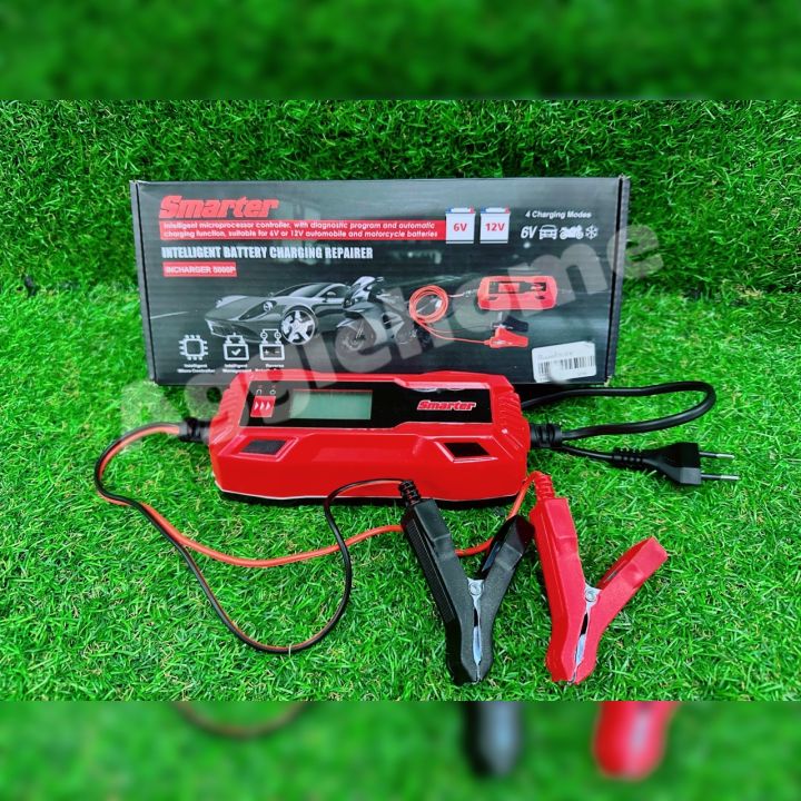 SMARTER เครื่องชาร์จไฟแบตเตอรี่ รุ่น INCHARGER 5000P (6V/12V) 220V ชาร์จแบตเตอรี่ ชนิดพกพา ชาร์จ ...