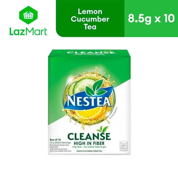 Nestea Cleanse Lemon Cucumber Powdered Green Tea with Fiber 8.5g x 10 ...
